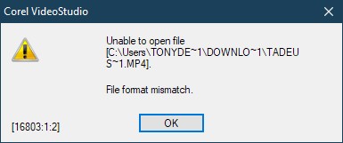 KB Corel: Corel: VideoStudio - You receive a "file format mismatch" error when attempting to add ...